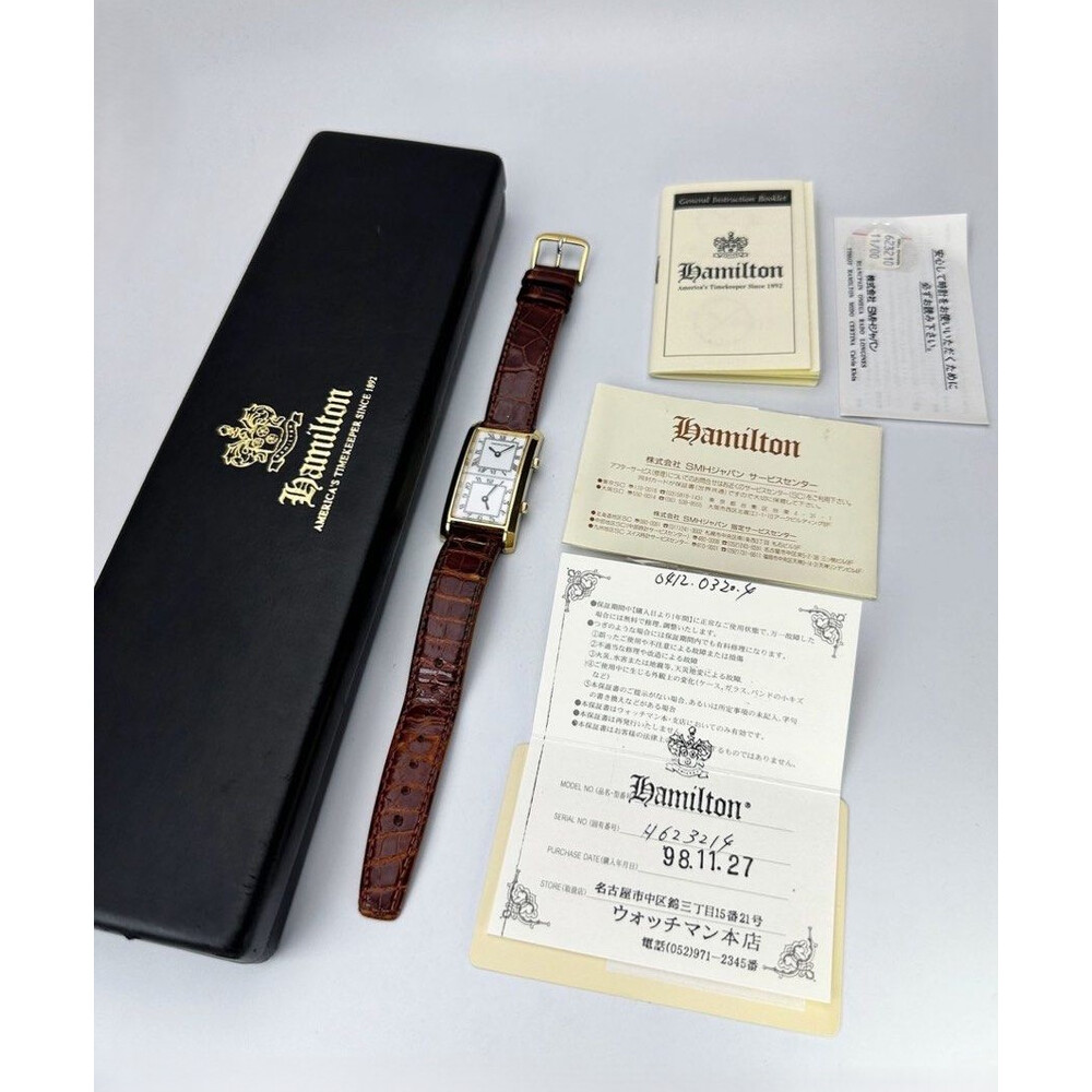 (SOLD!!) 23mm • 1998 Hamilton Traveler 6232 Dual Time Quartz Full Set ...